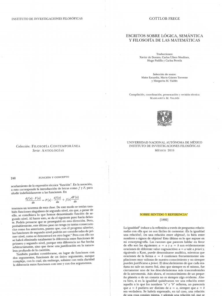 Frege (1892) Sobre Sentido y Referencia | PDF | Oración (Lingüística) | Verdad