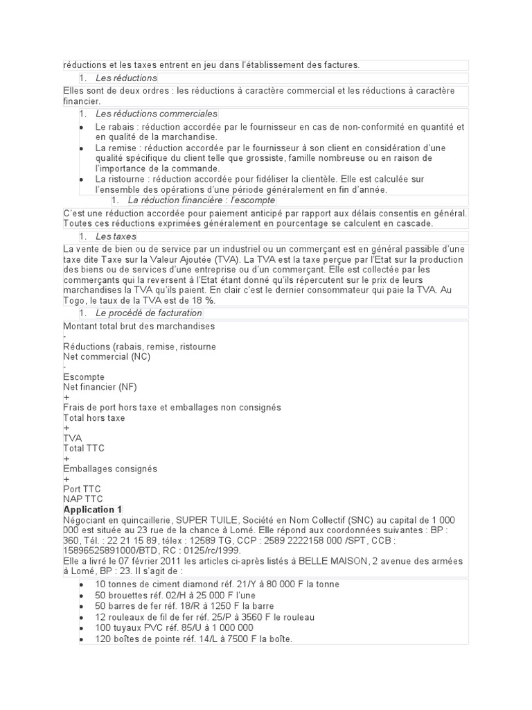 Facturation | PDF | Taxe sur la valeur ajoutée | Facture