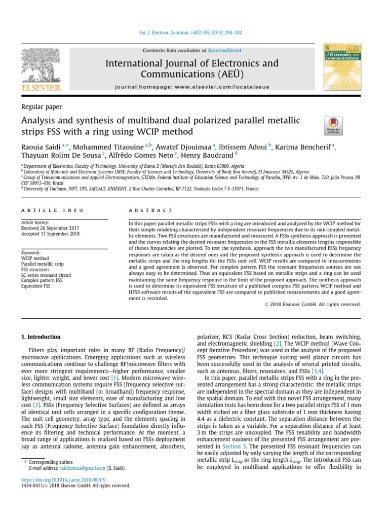 AEU Paper On Ligne | PDF | Antenna (Radio) | Microwave