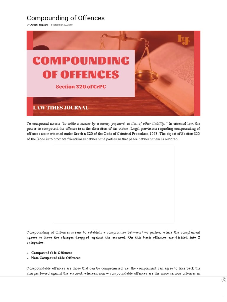 Compounding of Offences - Law Times Journal | PDF | Crime & Violence ...