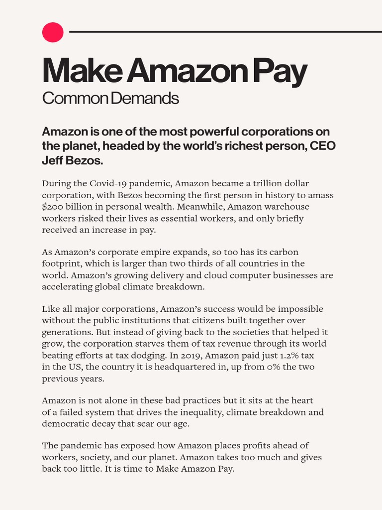 Amazon Common Demands | PDF | Taxes | Employment