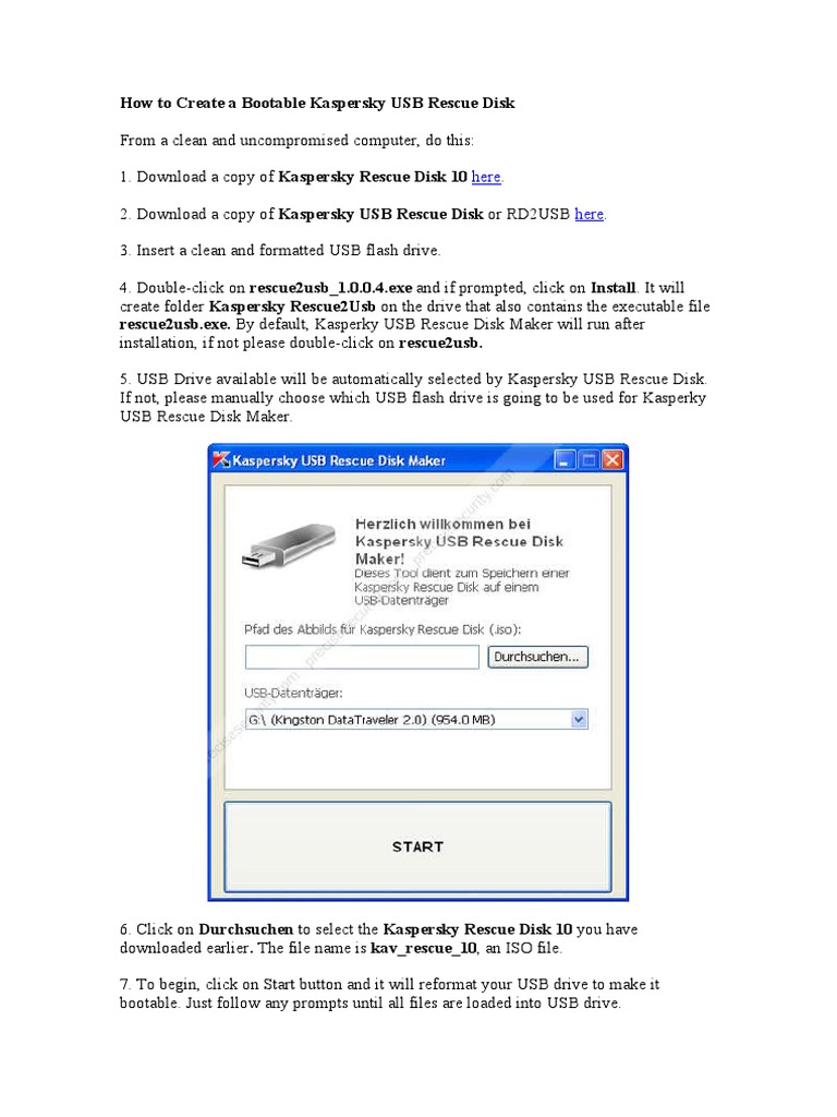 Create Kaspersky USB Rescue Disk Guide | PDF | Technology & Engineering