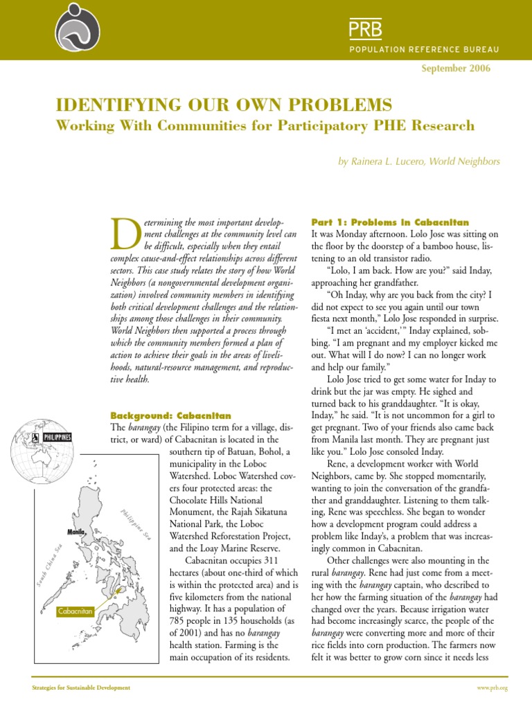 Identifying Our Own Problems | PDF | Focus Group | Needs Assessment