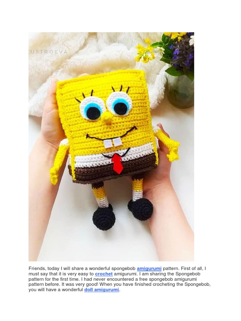 Spongebob Squarepants Amigurumi Crochet Pattern | Download Free PDF ...