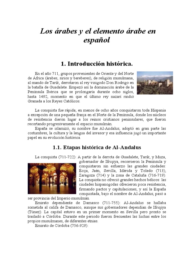 Los Árabes y El Elemento Árabe en Español | PDF | Al Andalus | Lingüística