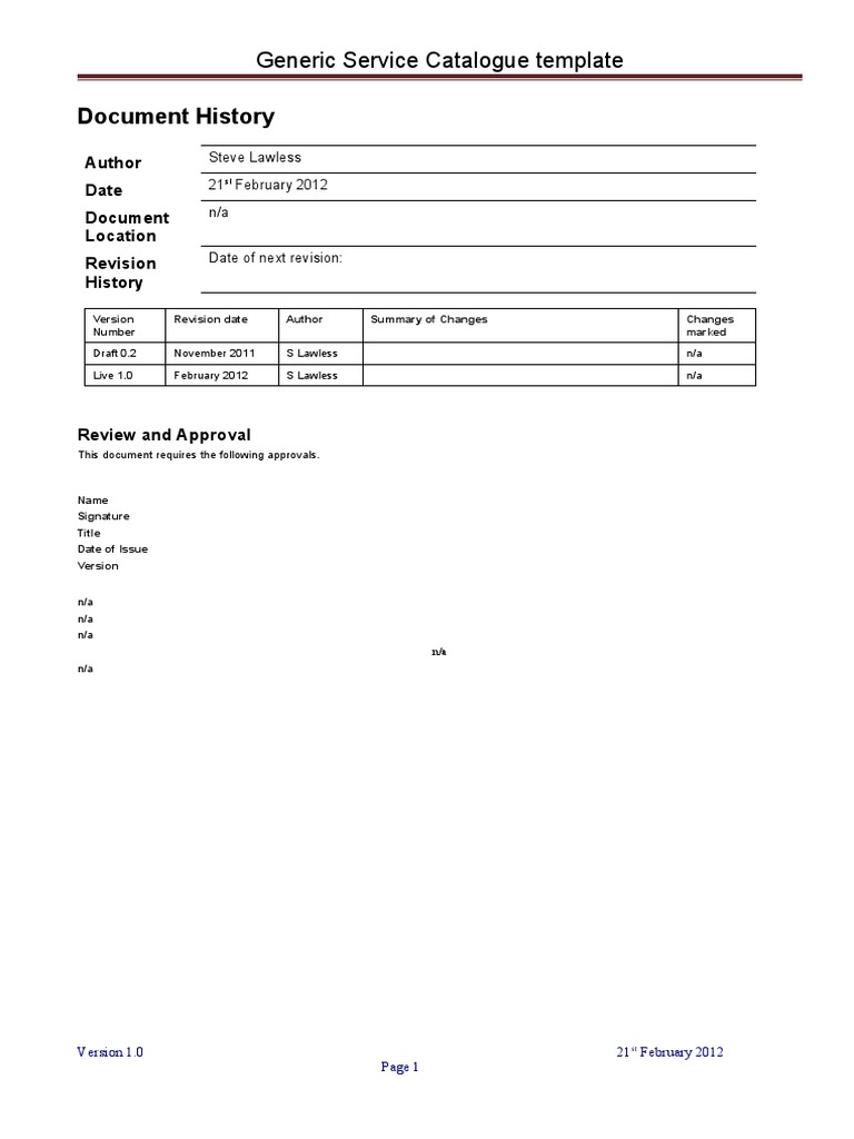Service Catalogue Template | PDF | Service Level Agreement | Communication
