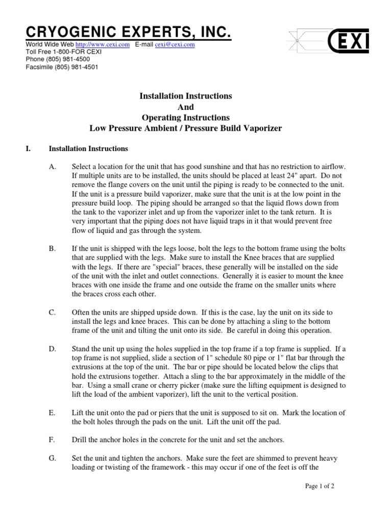 Cryogenic Experts, Inc | PDF | Carburetor | Ice