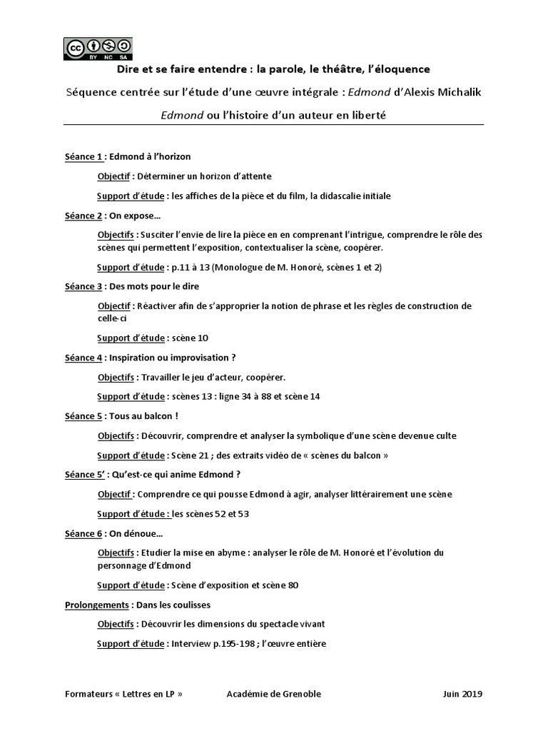 Edmond - Sequence Complete | PDF | Phrase | Théâtre