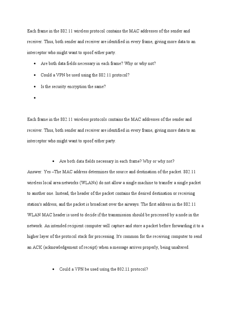 Each Frame in The 802 | PDF | Virtual Private Network | Computer Network