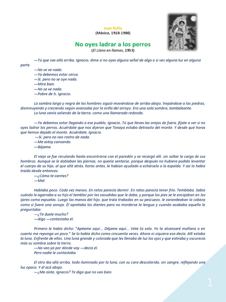 No Oyes Ladrar Los Perros Juan Rulfo | PDF | Cuentos | Luna