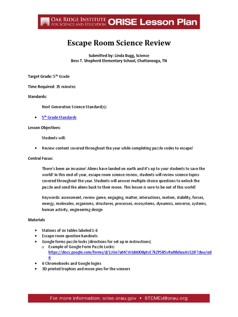 Escape Room Science Review | PDF | Venus | Atmosphere