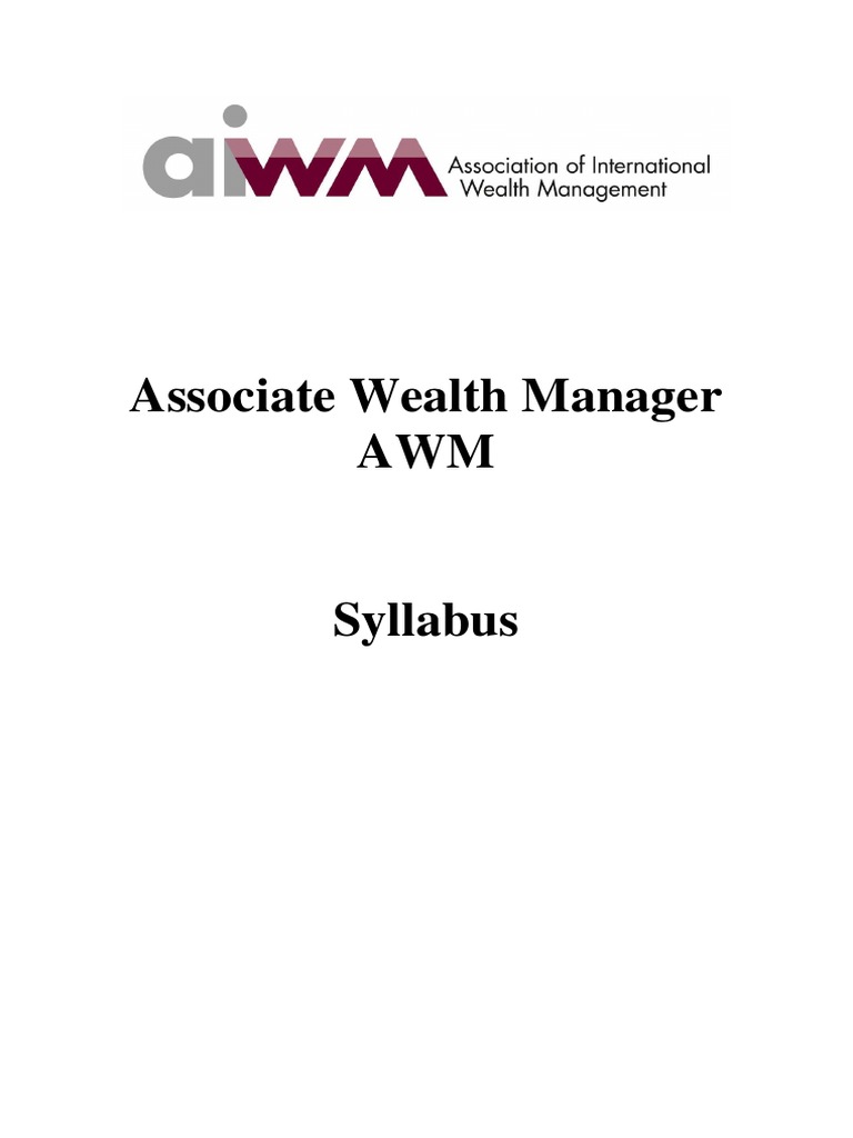 AWM Syllabus | PDF | Investment Management | Futures Contract