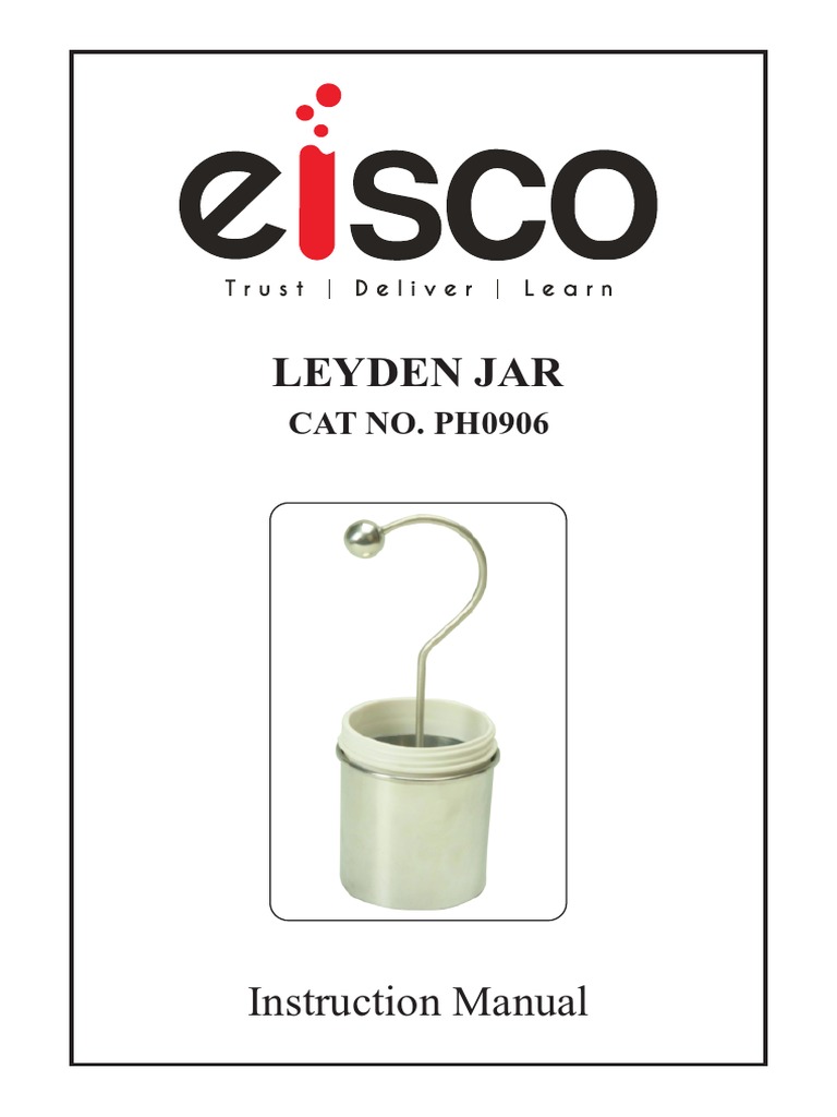 Leyden Jar: Instruction Manual | PDF | Capacitor | Electric Charge