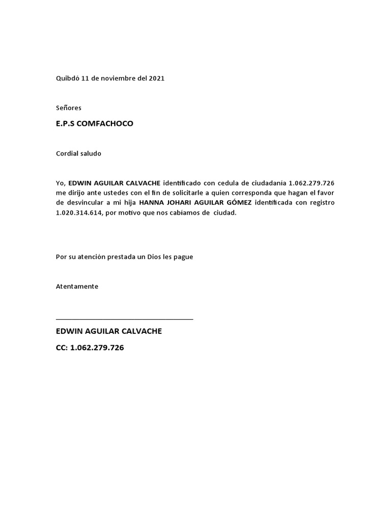 Solicitud de Retiro de Eps | PDF