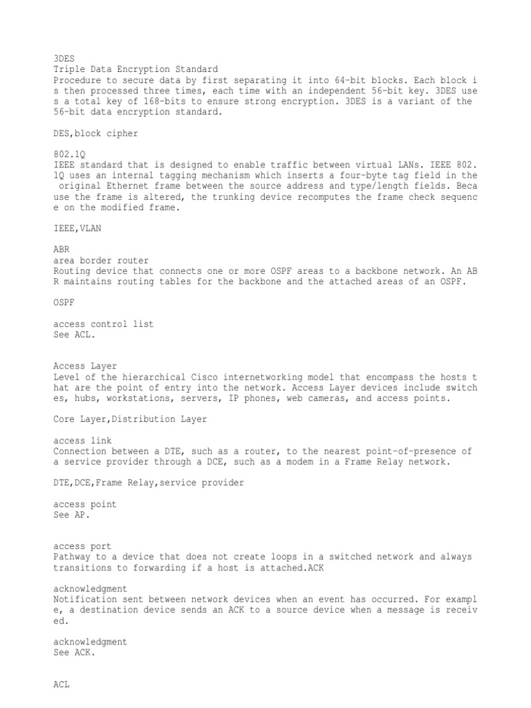 Glossary | PDF | Computer Network | Routing