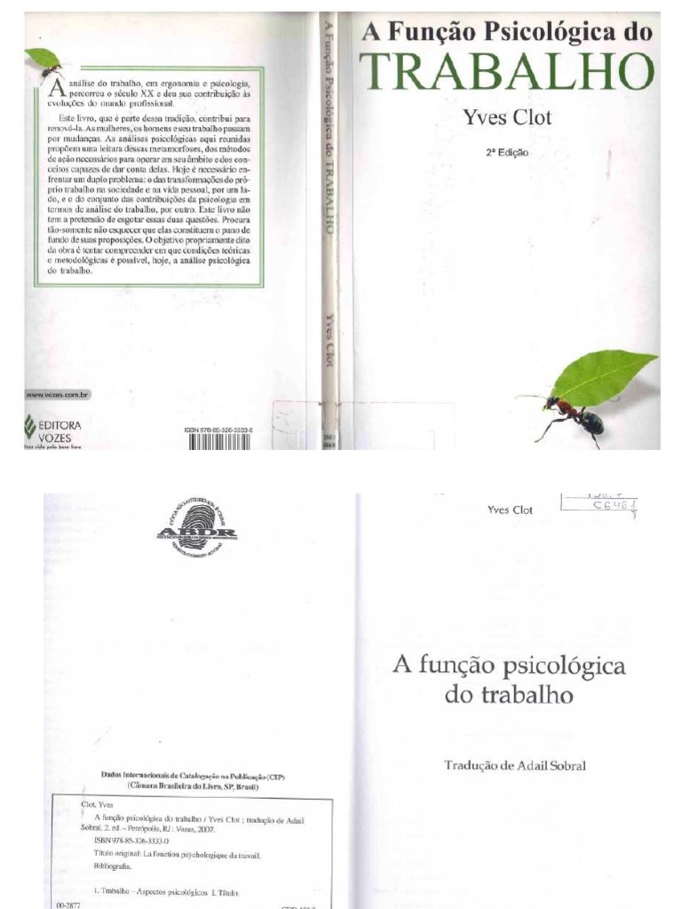Yves Clot A Funao Psicologica Do Trabalho | PDF