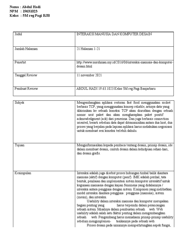 Review Jurnal Imk | PDF