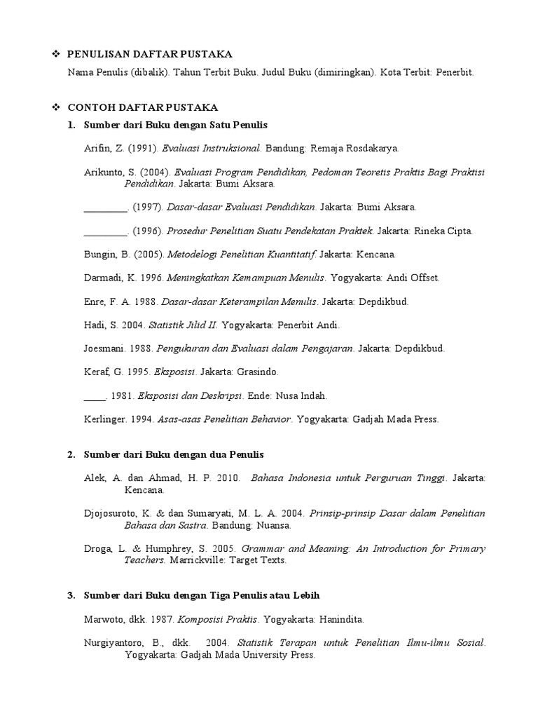 Contoh Daftar Pustaka Dan Catatan Kaki (Footnote) | PDF