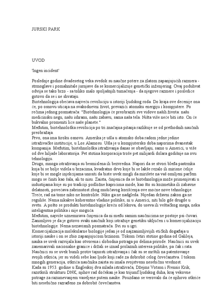 Majkl Krajton - Park Iz Doba Jure | PDF