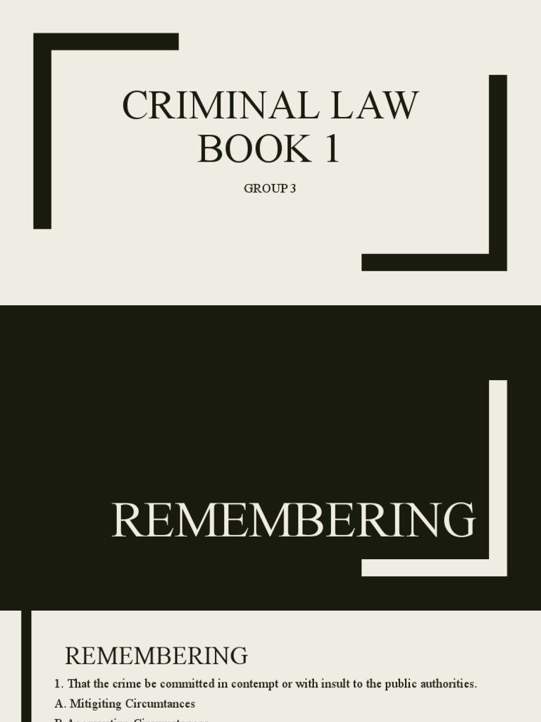 Criminal Law Book 1: Group 3 | Download Free PDF | Crime & Violence ...