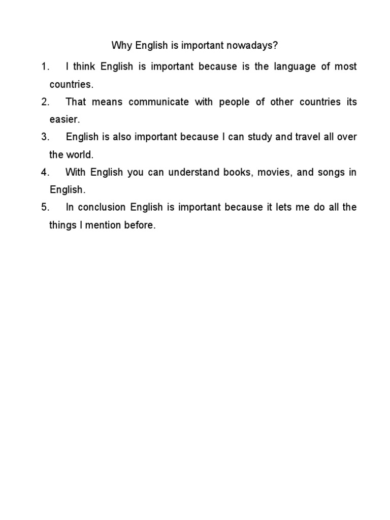 Why English Is Important Nowadays | PDF | Career & Growth