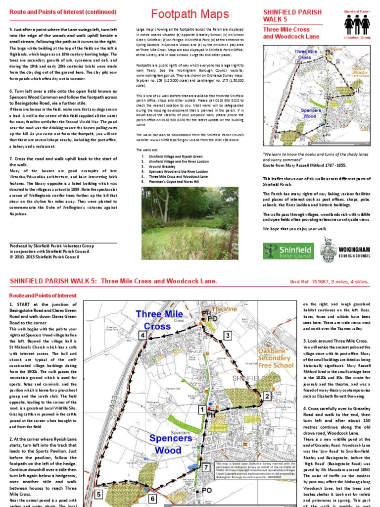 Footpath Maps: Route and Points of Interest (Continued) | PDF