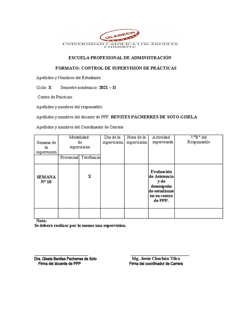 Formato de Supervision | PDF