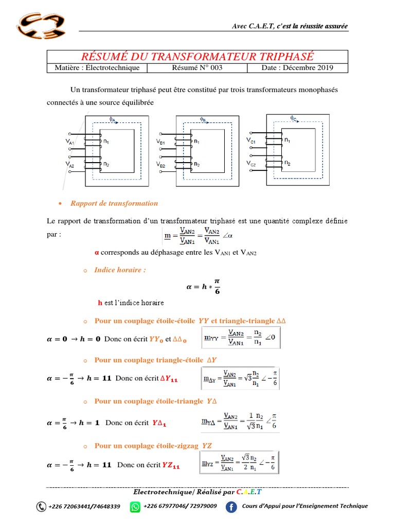 Electro - Transformateur Triphasé | PDF | Transformateur électrique | Grandeur physique