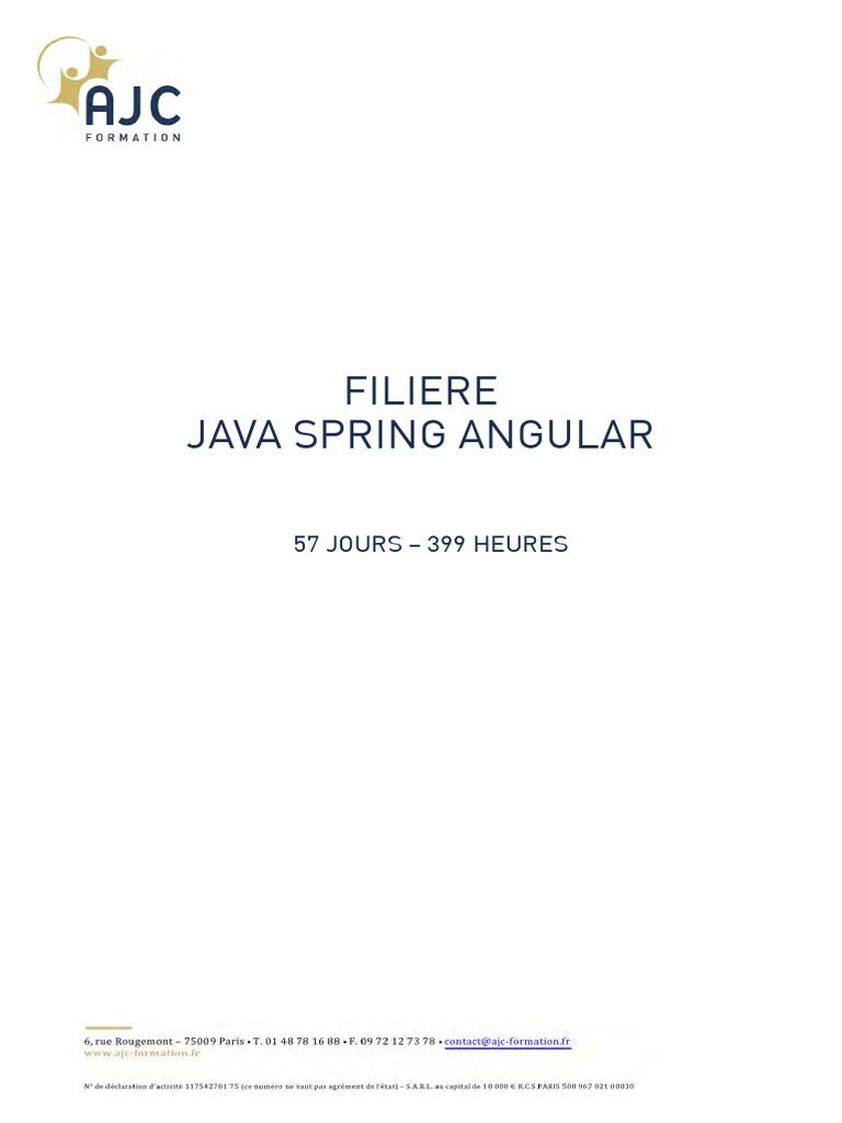 Filiere Java Spring Angular | PDF | Modèle-vue-contrôleur | Java ...