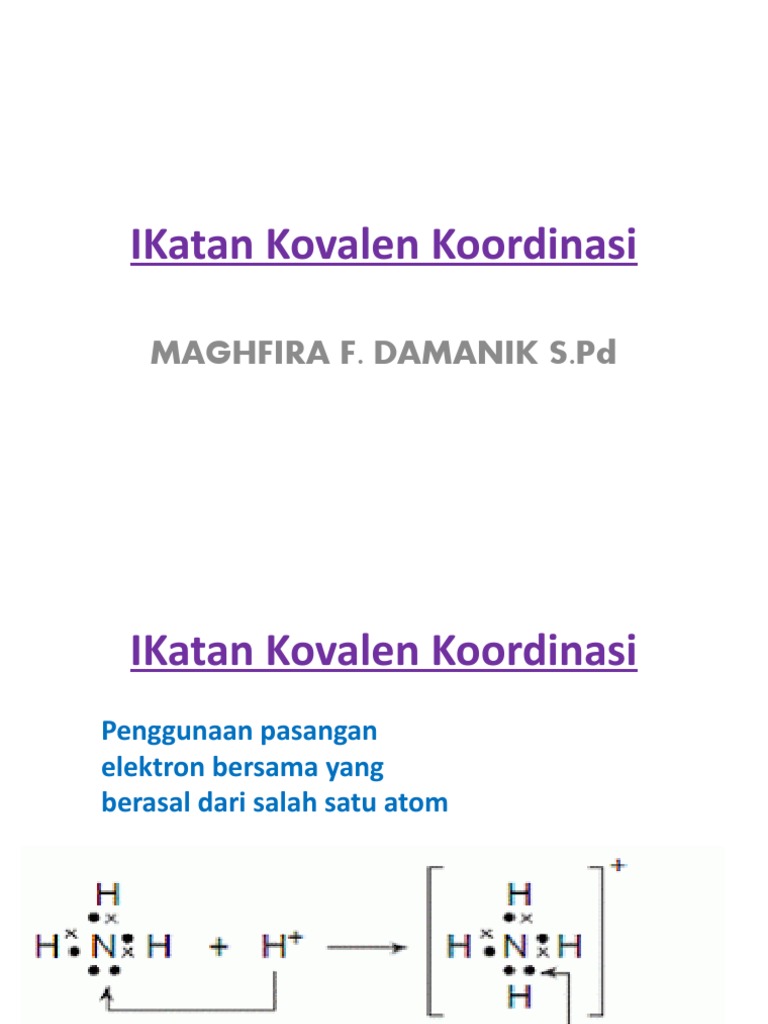 Syarat dan Contoh Ikatan Kovalen Koordinasi | PDF | Sains & Matematika