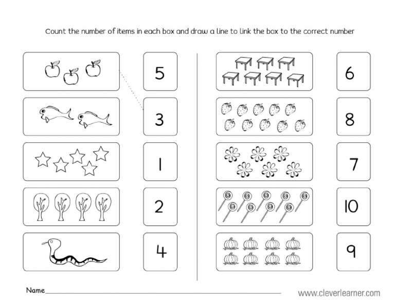 Theme Matching Numbers Activity 1 | PDF