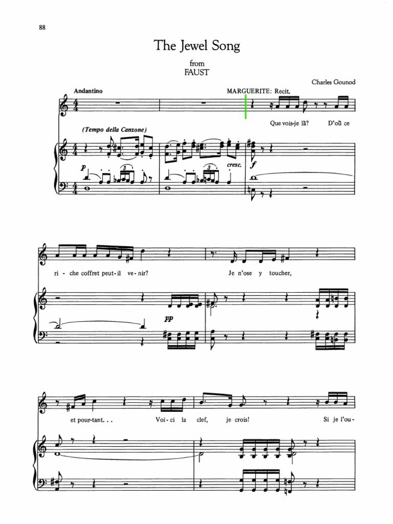 Ah Je Ris de Me Voir Si Belle Faust Aka Jewel Aria | PDF