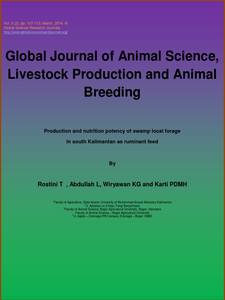 Global Journal of Animal Science, Livestock Production and Animal ...
