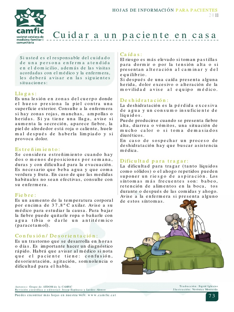 Hoja de Informacion Paciente en Casa | PDF | Deshidración | Ciencias de ...