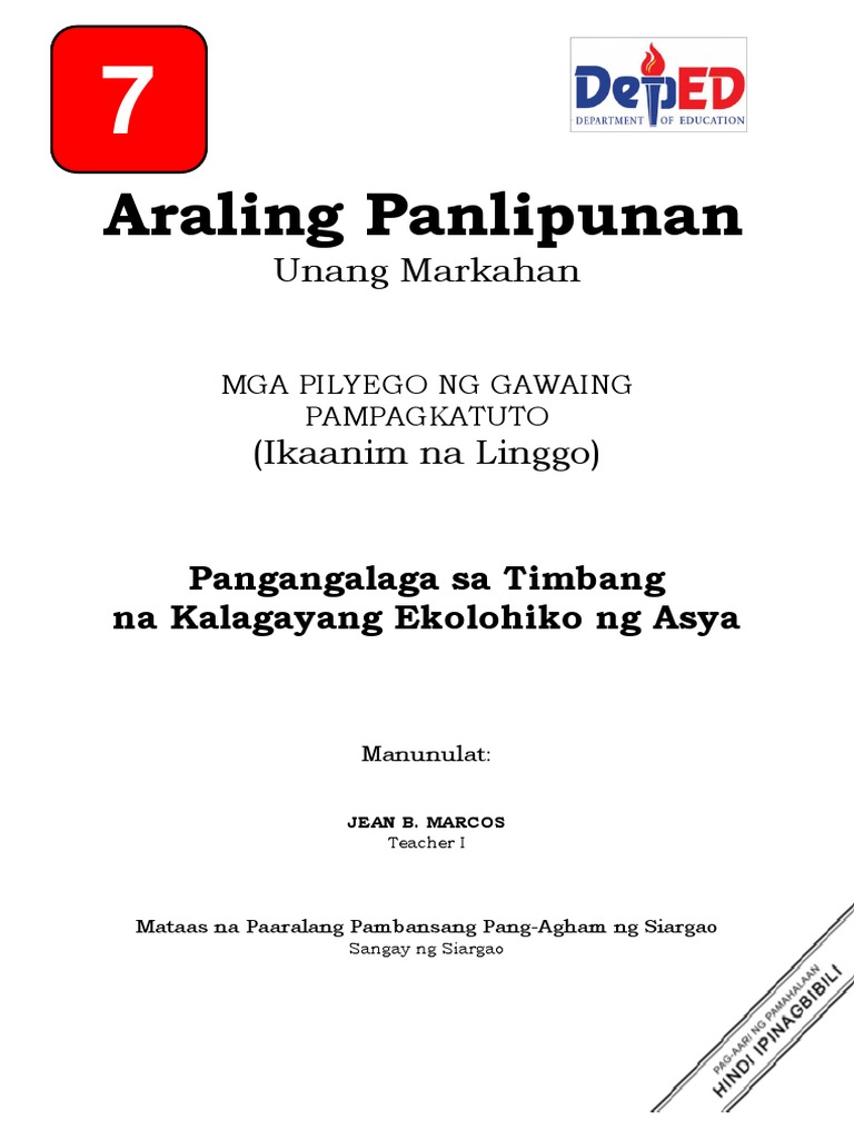 AP 7 LAS Q1 Week 6 | PDF