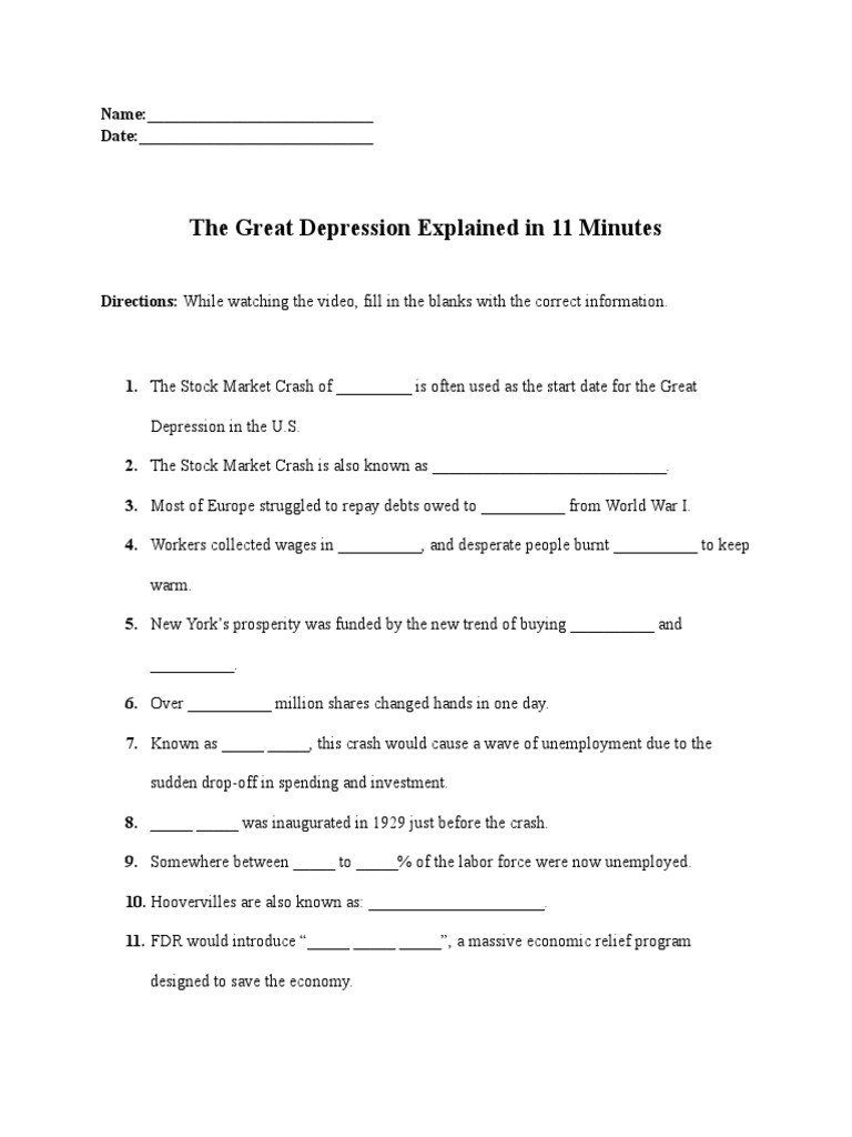 The Great Depression Explained in 11 Minutes | PDF