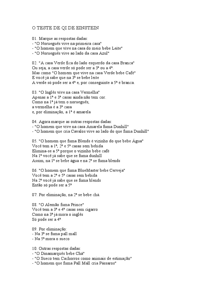 O Teste de Qi de Einstein | PDF