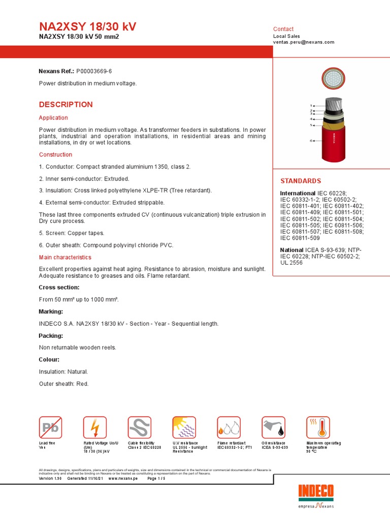 NA2XSY 18/30 KV: Description | PDF | Insulator (Electricity ...