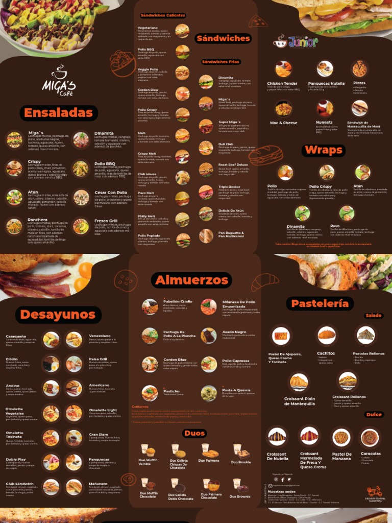 Miga's Café - Menú | PDF | ensalada | Salsa