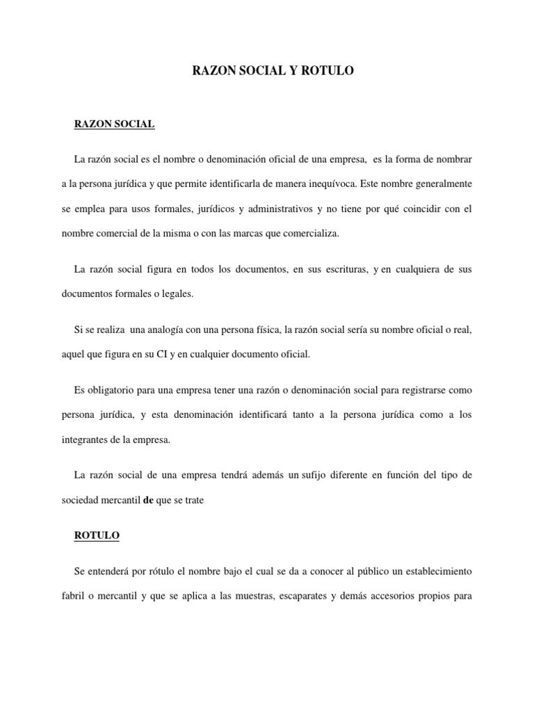 Razon Social 1 | PDF