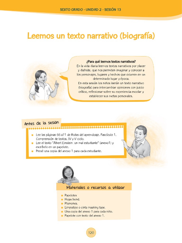 Leemos Un Texto Narrativo (Biografía) PDF | PDF