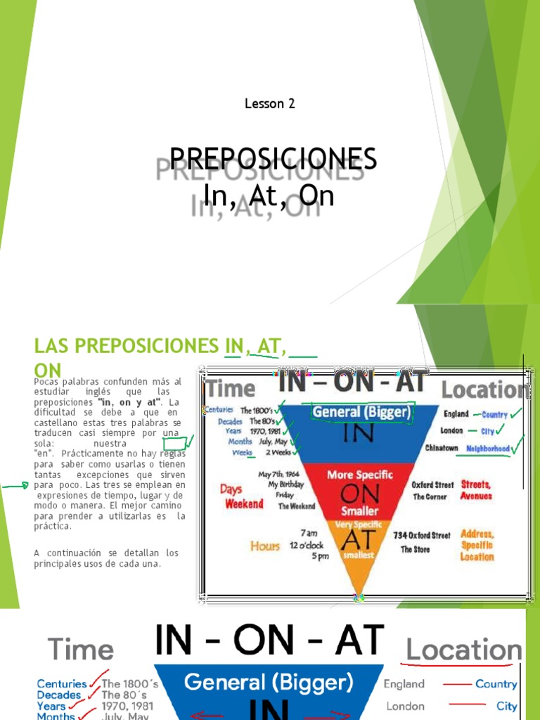 Clase 2 - Preposiciones at in On | PDF