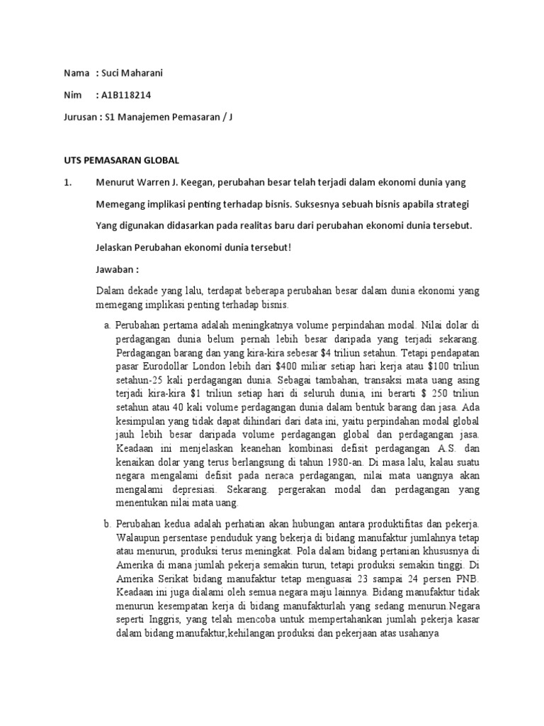 Uts Global Marketing | PDF