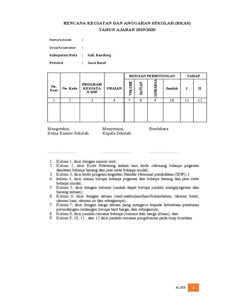 Contoh Format Laporan SPJ Bosda Negeri Dan Swasta | PDF
