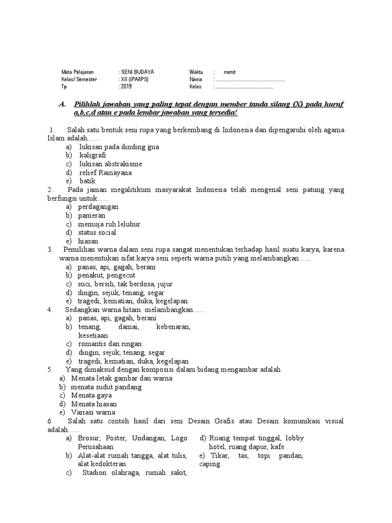 Soal Pilgan SBD | PDF