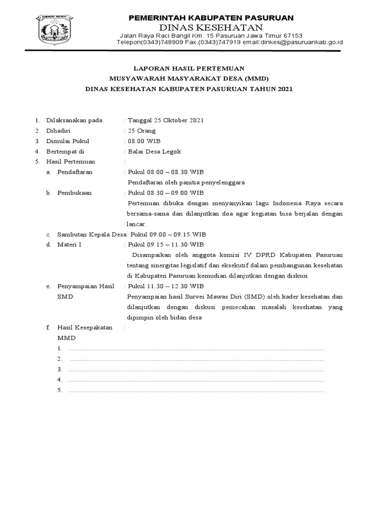 Laporan Hasil Kegiatan MMD | PDF
