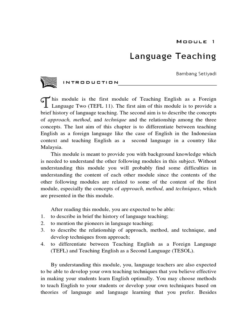 Language Teaching: Bambang Setiyadi | PDF | Language Education | Learning