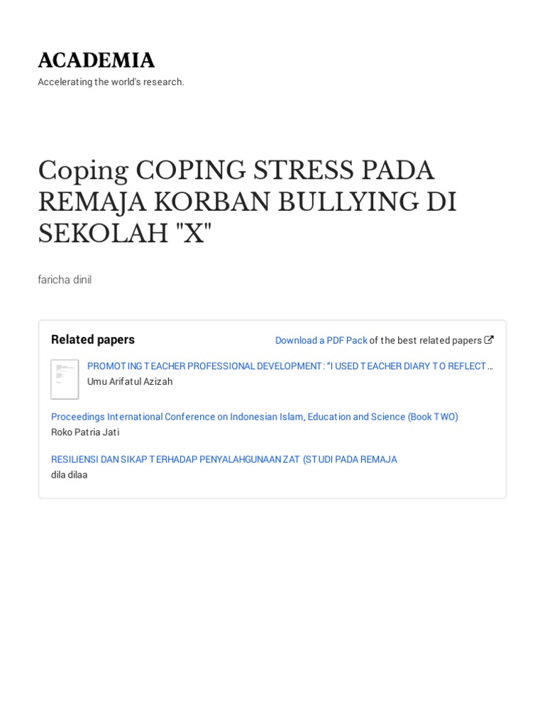 Coping Stress Remaja Korban Bullying | PDF | Sains & Matematika