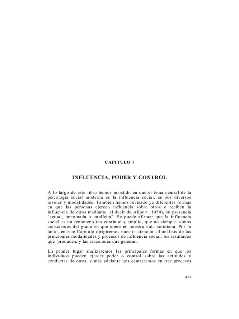 Cap.7 Influencia, Poder y Control | PDF