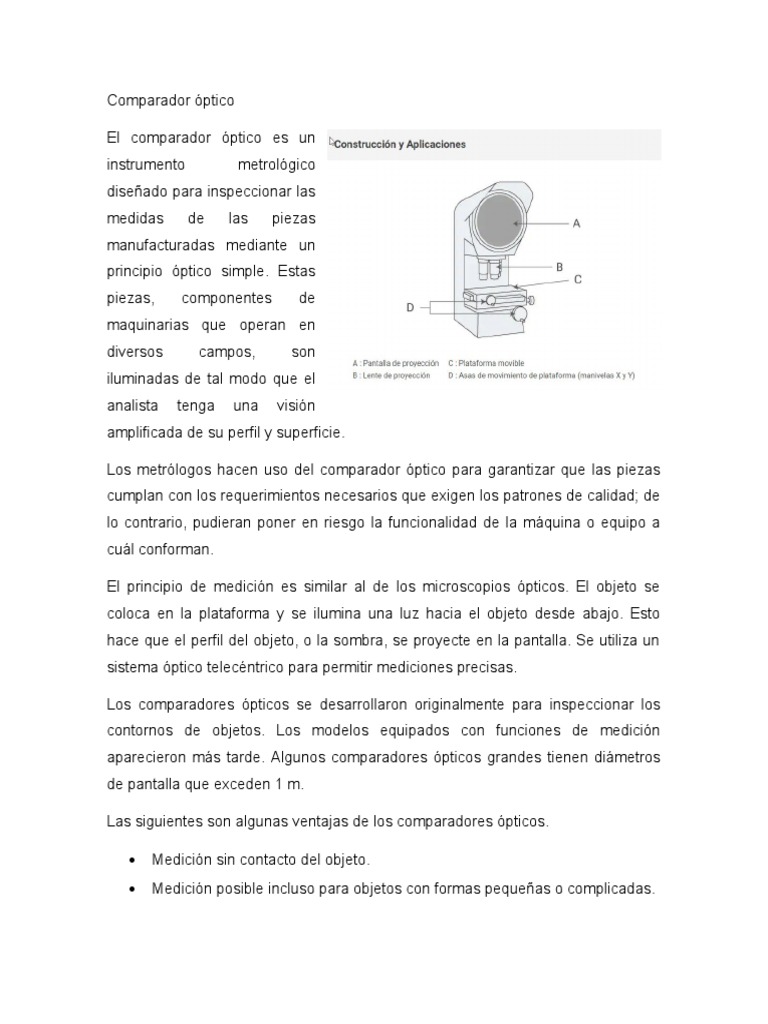 Comparador Óptico | PDF | Óptica | Medición
